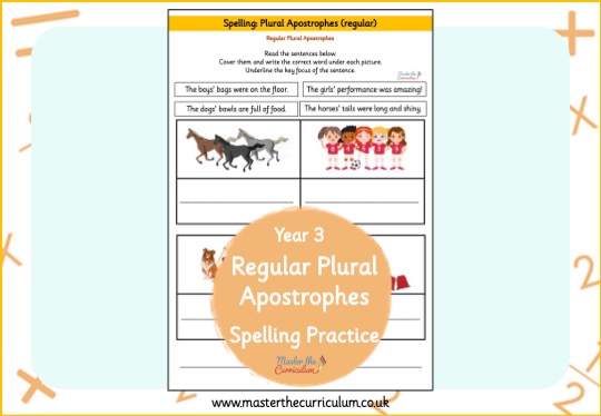 Apostrophes (regular plural) Spelling Practice - Master The Curriculum